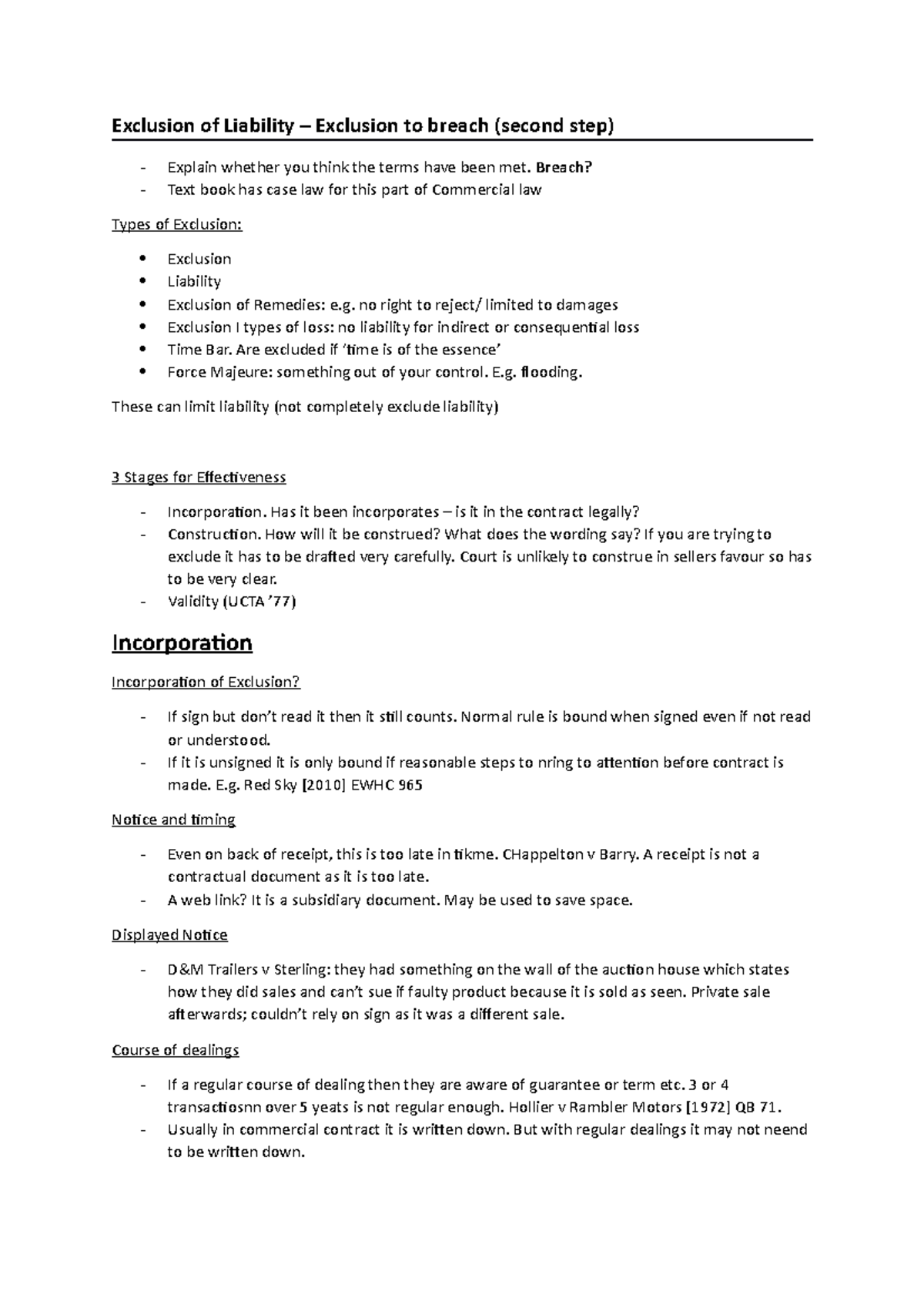 Topic 4 - Exclusion of Liability - Exclusion of Liability – Exclusion ...