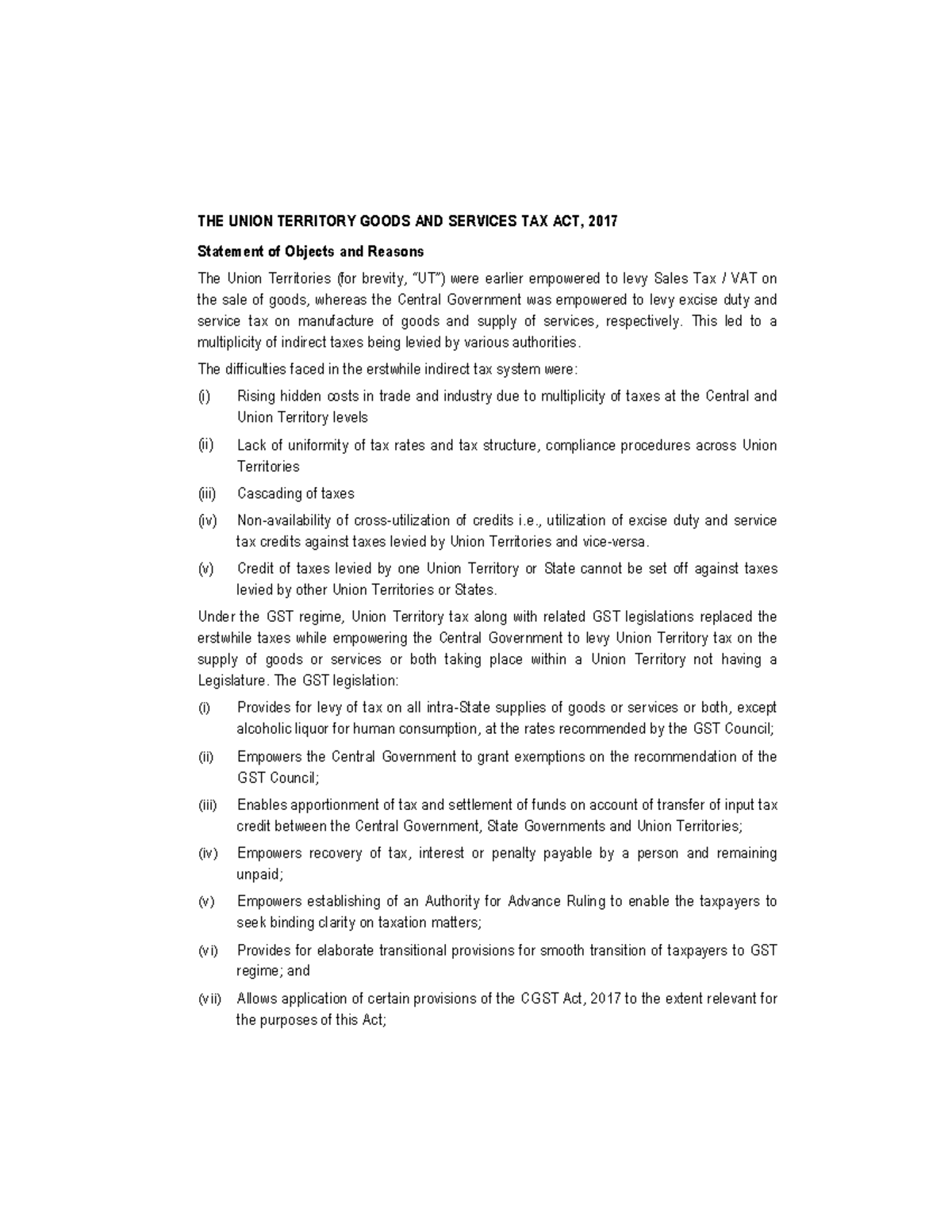 23- Utgst-Act - THE UNION TERRITORY GOODS AND SERVICES TAX ACT, 2017 ...