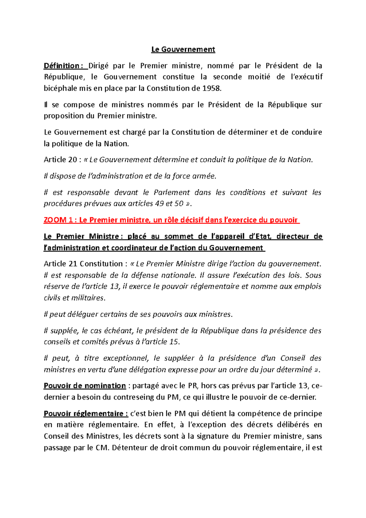 Le Gouvernement S12 - td 12 - Le Gouvernement Définition : Dirigé par ...