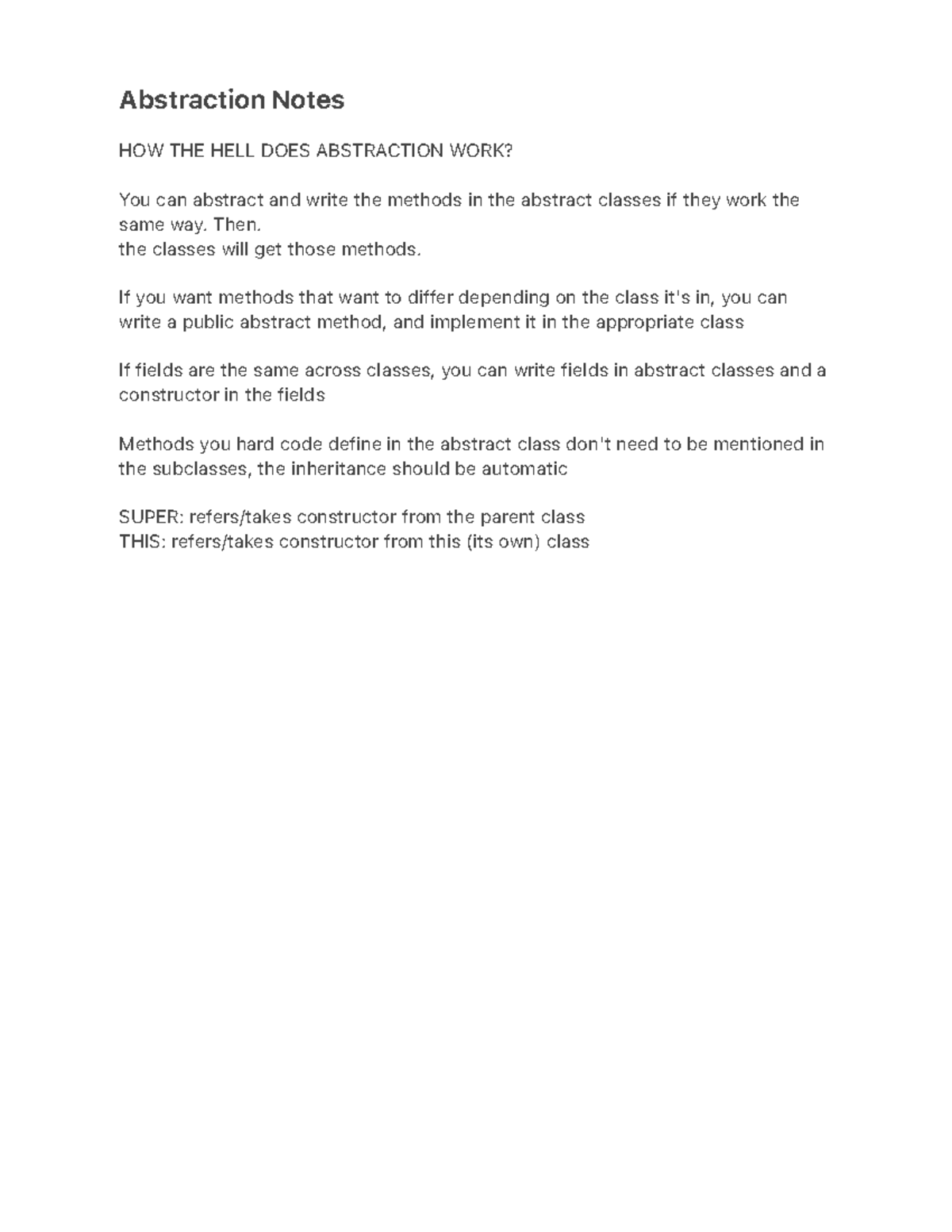 Abstraction Notes - Abstraction Notes HOW THE HELL DOES ABSTRACTION ...