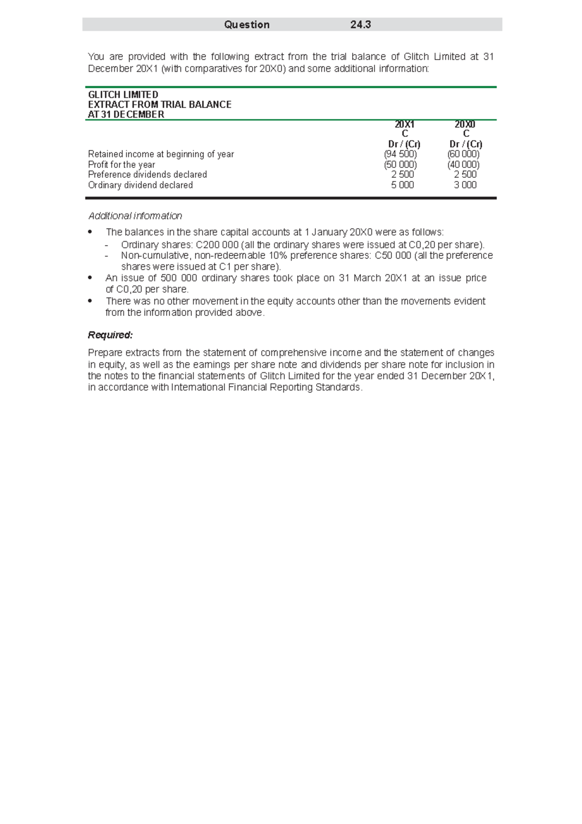 Question 24.3 - Question 24. You are provided with the following ...