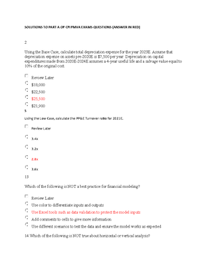 CFI FMVA EXAM Questions AND Answers - CFI FMVA EXAM QUESTIONS AND ...
