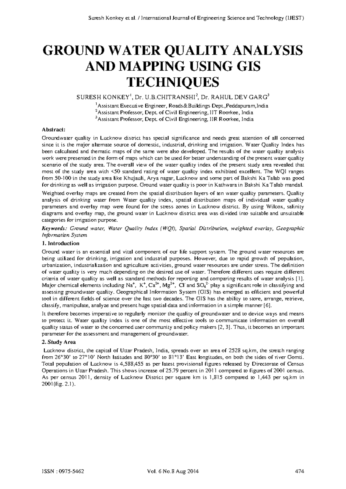 Waterquality 1 - GROUND WATER QUALITY ANALYSIS AND MAPPING USING GIS ...