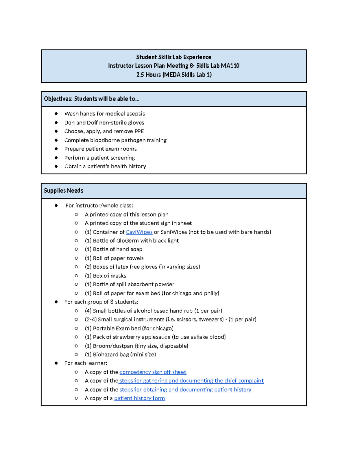 Skills Lab Experience #1[5377] - Student Skills Lab Experience ...