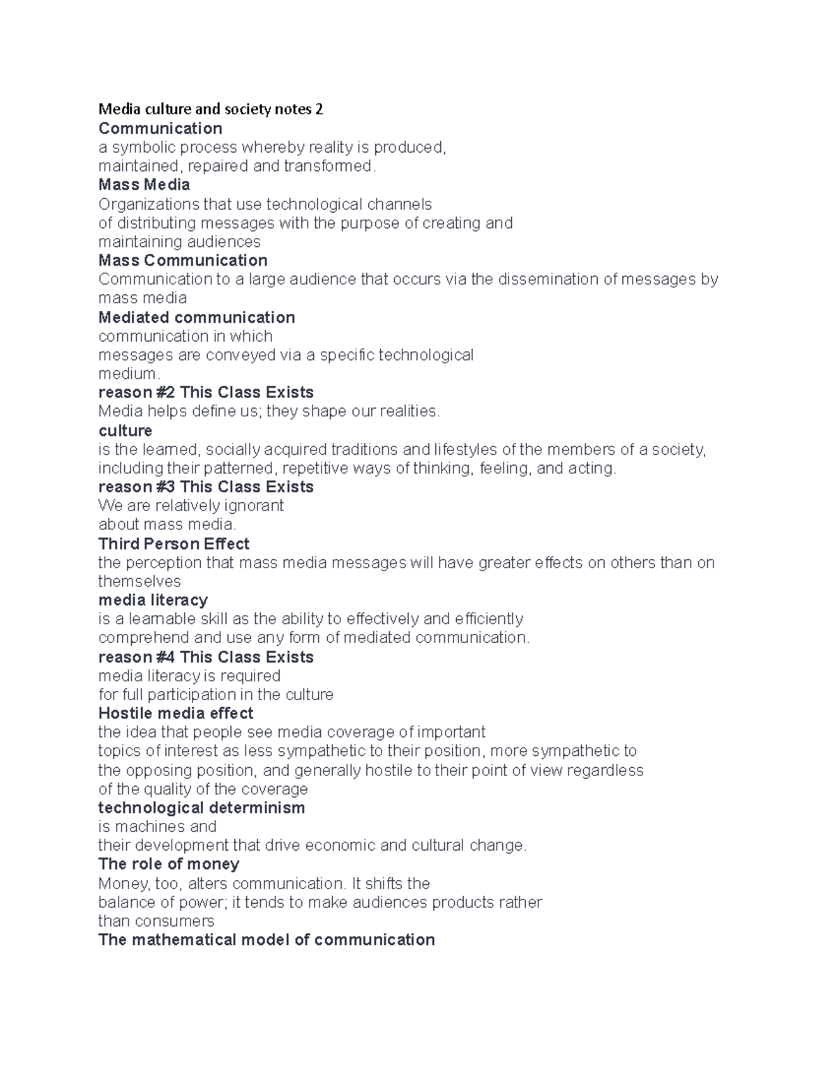 Media culture and society notes 2 - Mass Media Organizations that use ...
