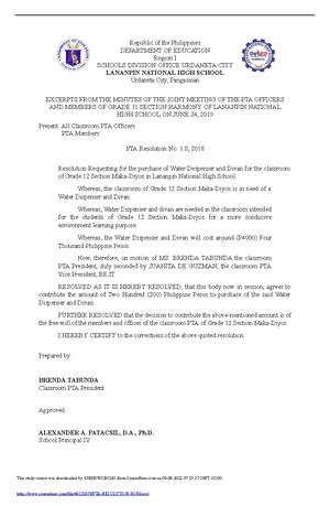 52010 1476 Minutes of Hrpta Meeting - Department of Education Region V ...