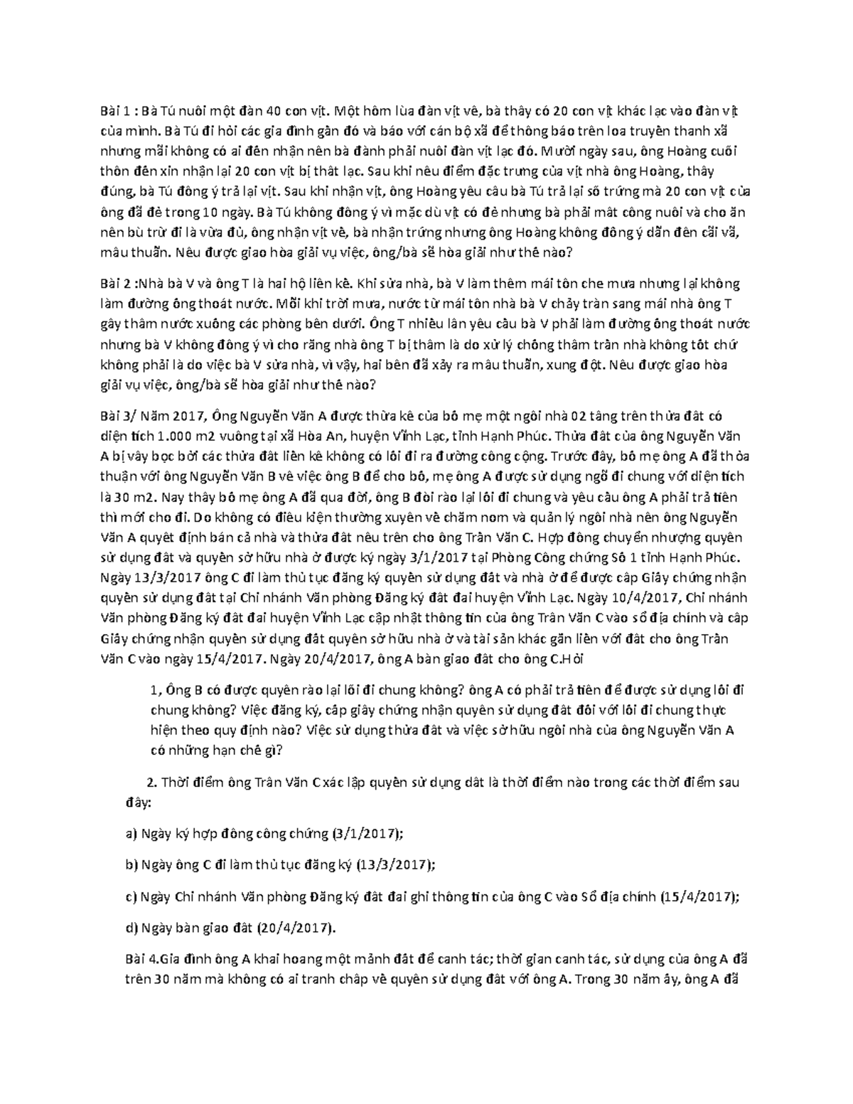 Bài 1- TS vad SH - hheeh - Bài 1 : Bà Tú nuôi m t đàn 40 con v t. M t ...