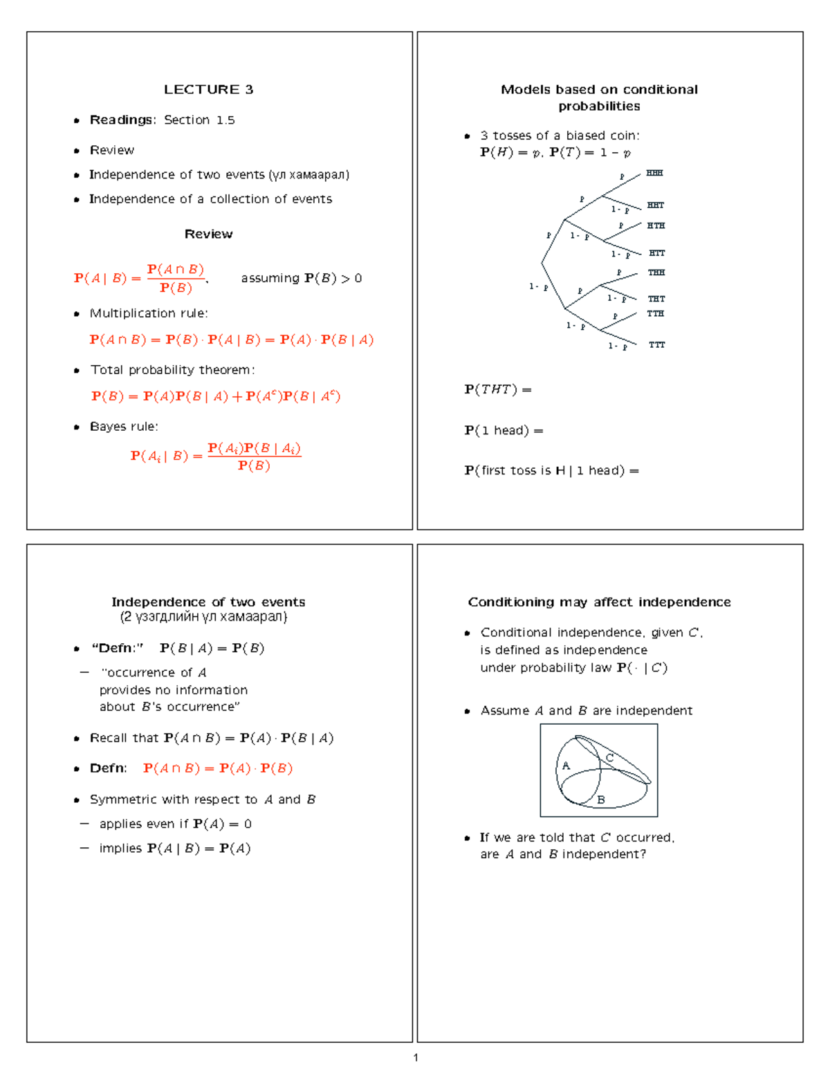 L03 - Math-Probability - Models based on conditional probabilities 3 ...