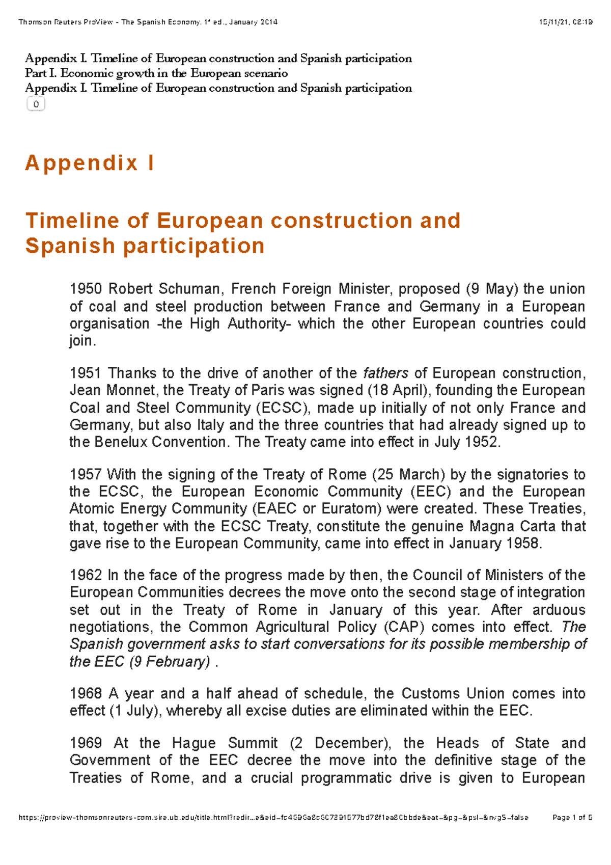 Appendix I - apuntes - Appendix I Timeline of European construction and ...
