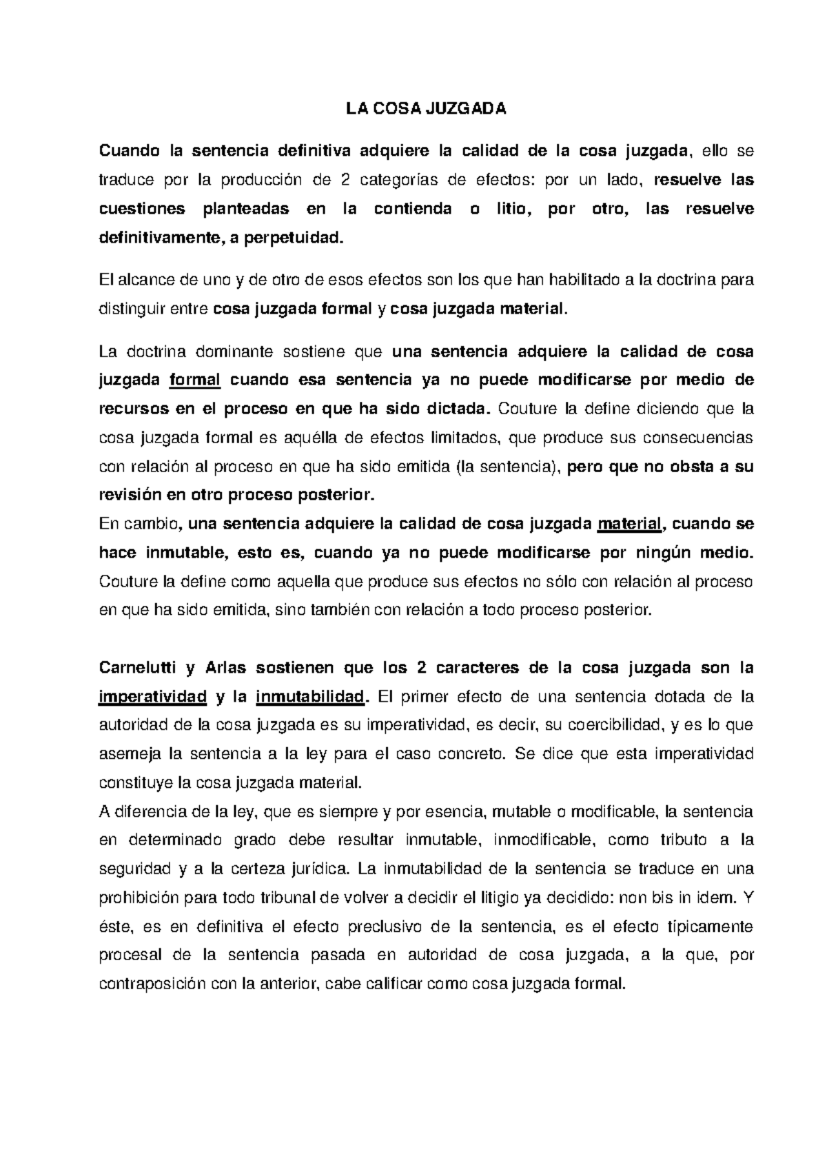 La cosa juzgada - asdasdsad - LA COSA JUZGADA Cuando la sentencia ...