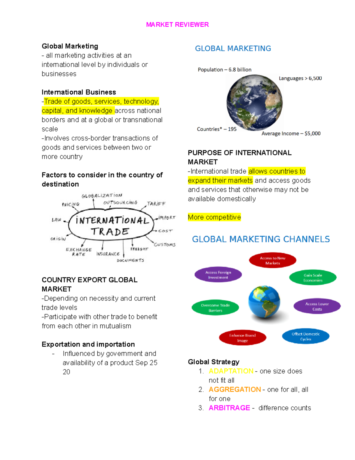 Marketing Reviewer - MARKET REVIEWER Global Marketing - all marketing ...