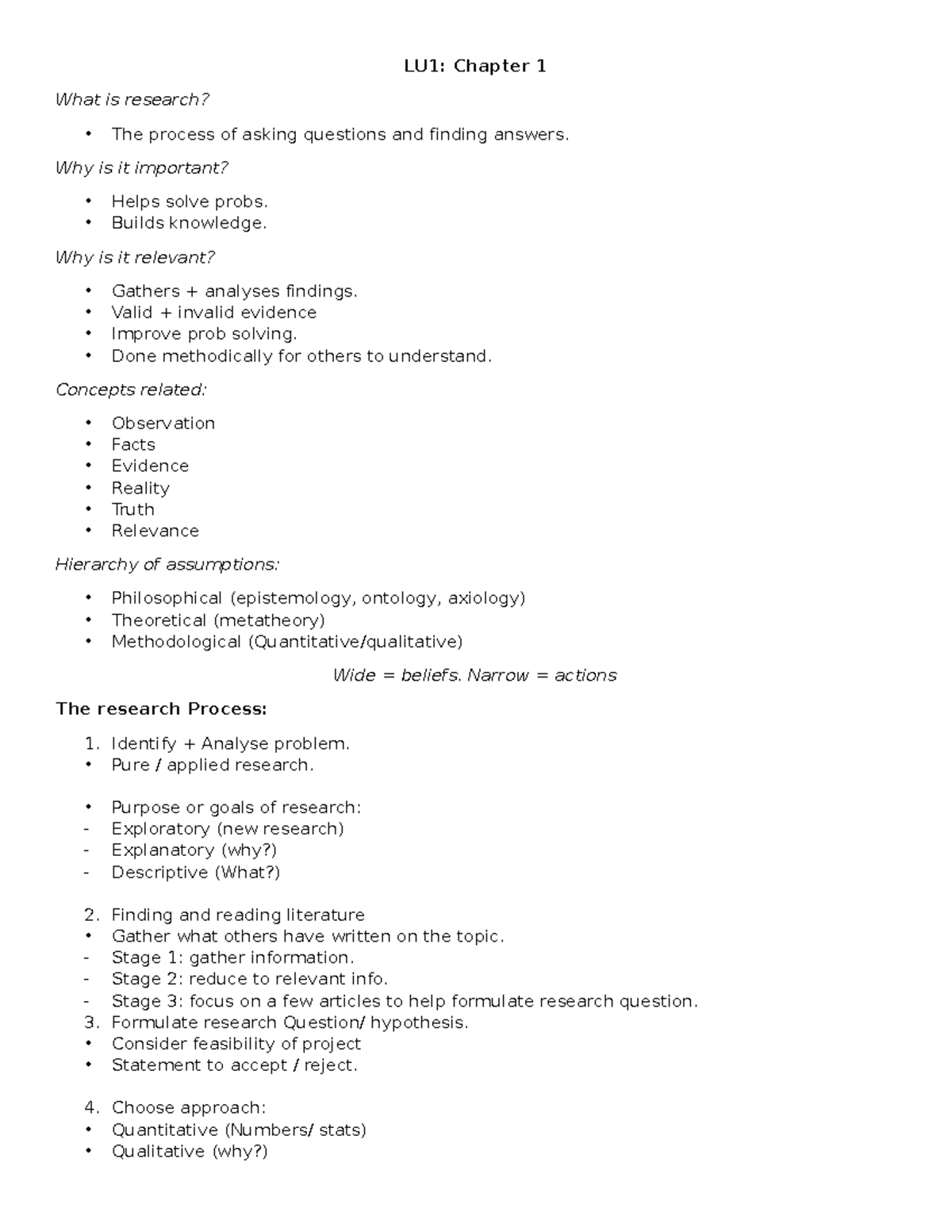 Introduction to Research - LU1 - LU1: Chapter 1 What is research? The ...
