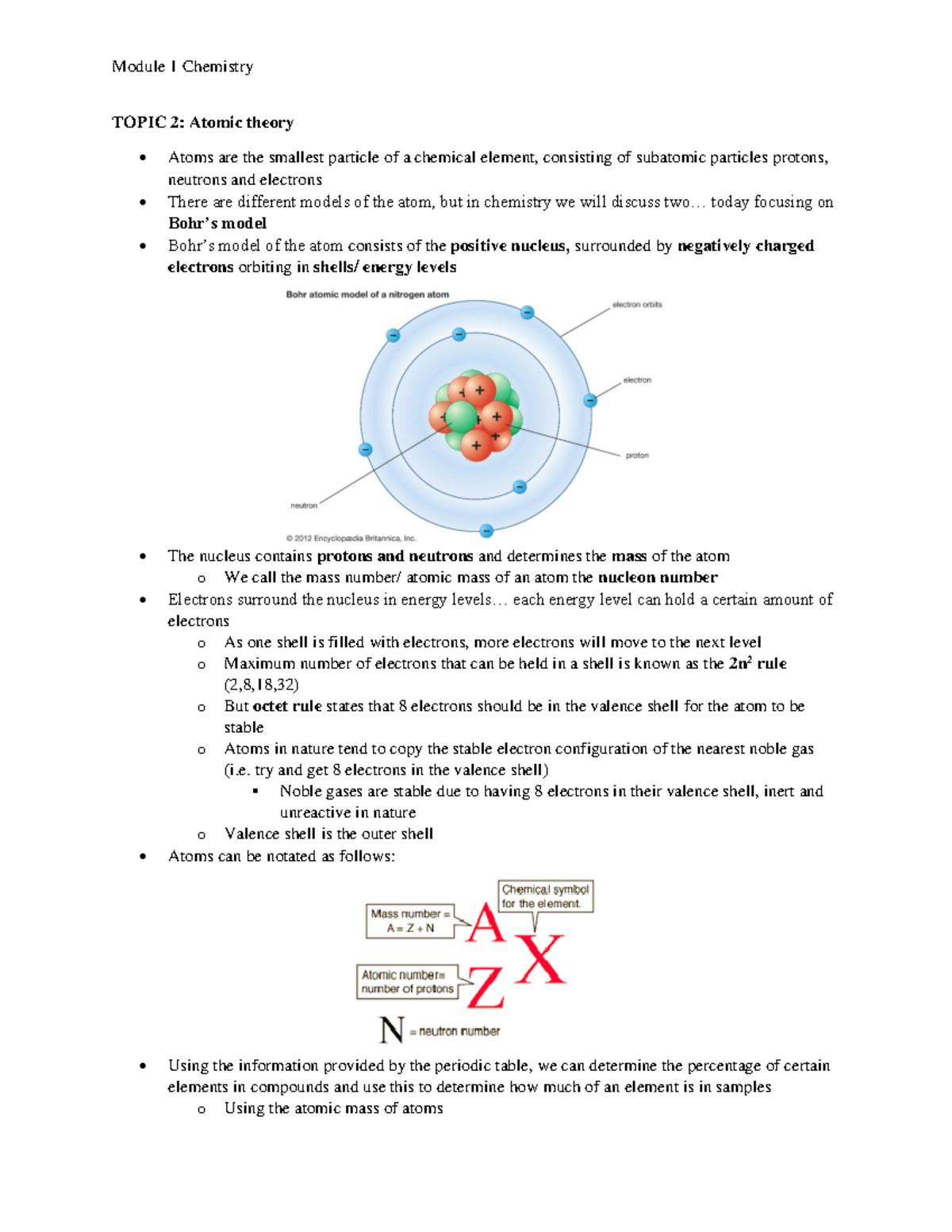 Topic 2 Outline - Chemistry HSC Notes - Module 1 Chemistry TOPIC 2 ...