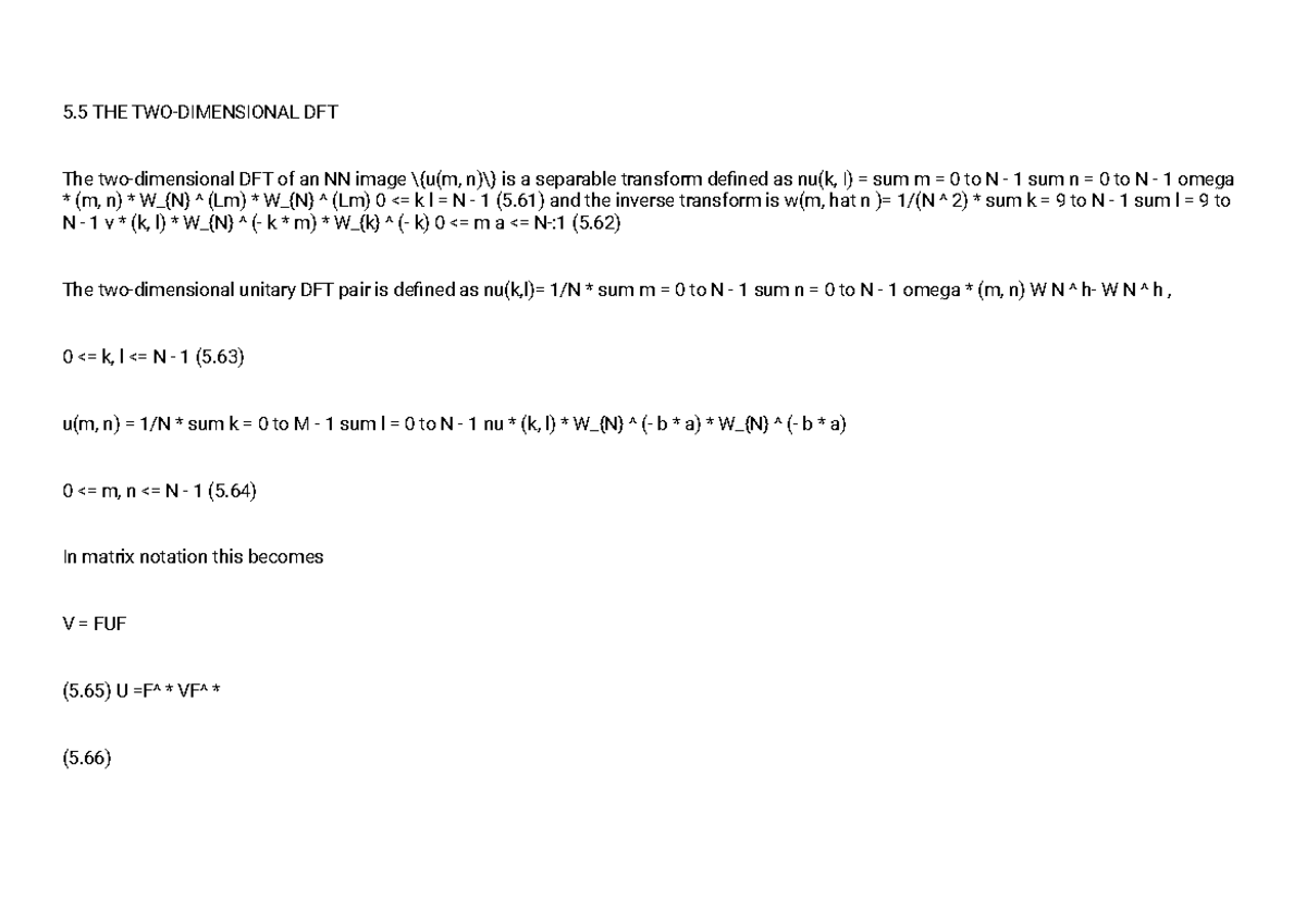 H Ect Q 32TWe - bvbvbvvhgjgjbkjhkj - 5 THE TWO-DIMENSIONAL DFT The two ...