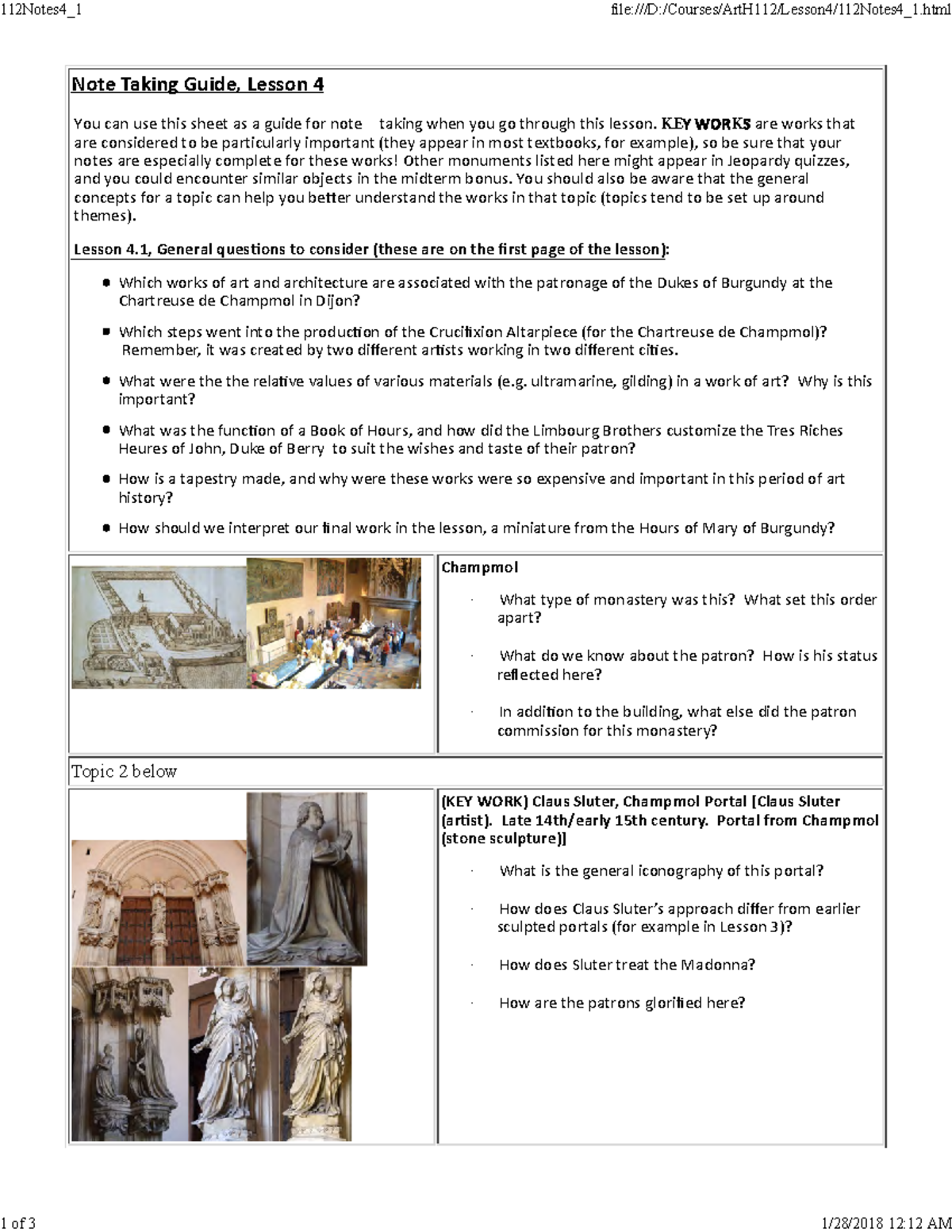 Lesson 4 - Note Taking Guide, Lesson 4 You can use this sheet as a ...