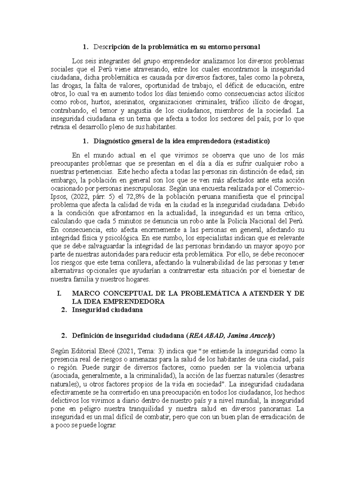 Descripción de la problemática en su entorno personal turnitin final ...