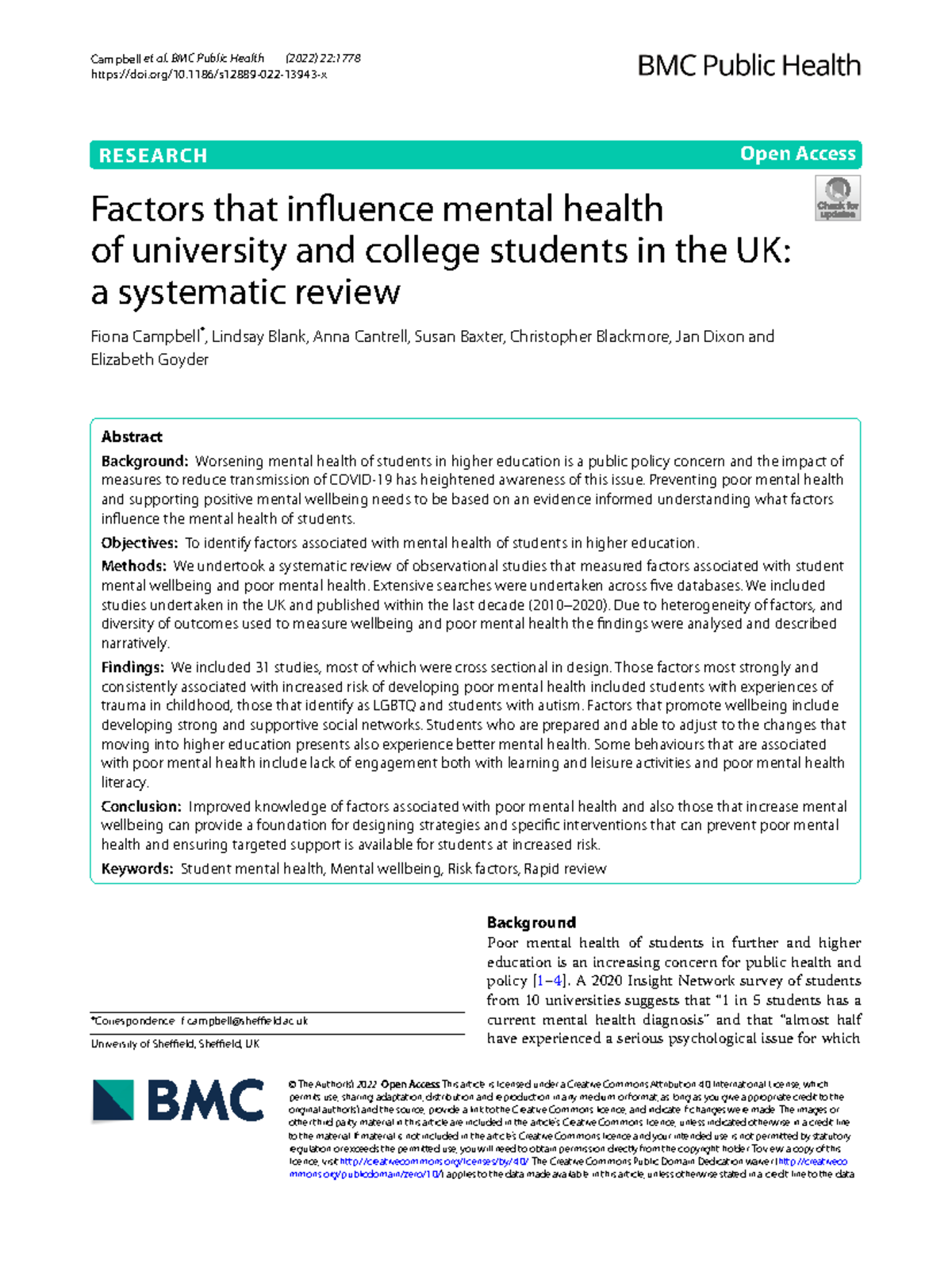 S12889 022 13943 x - akdkhdkx - Campbell et al. BMC Public Health (2022 ...