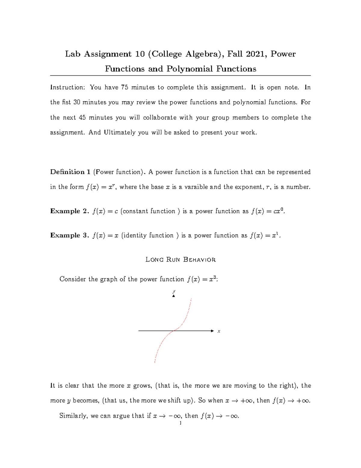 Lab10 - Power Functions and Polynomial Functions - Lab Assignment 10 ...