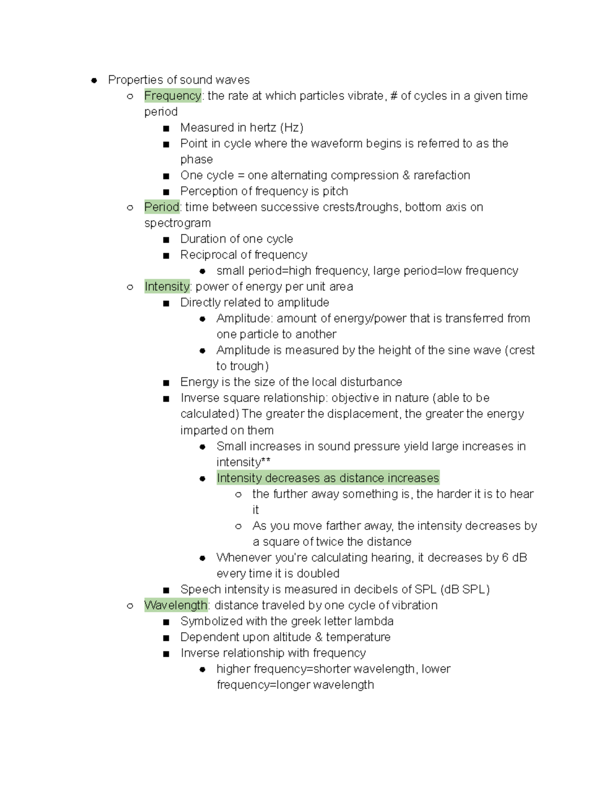 Properties of sound waves - Studocu