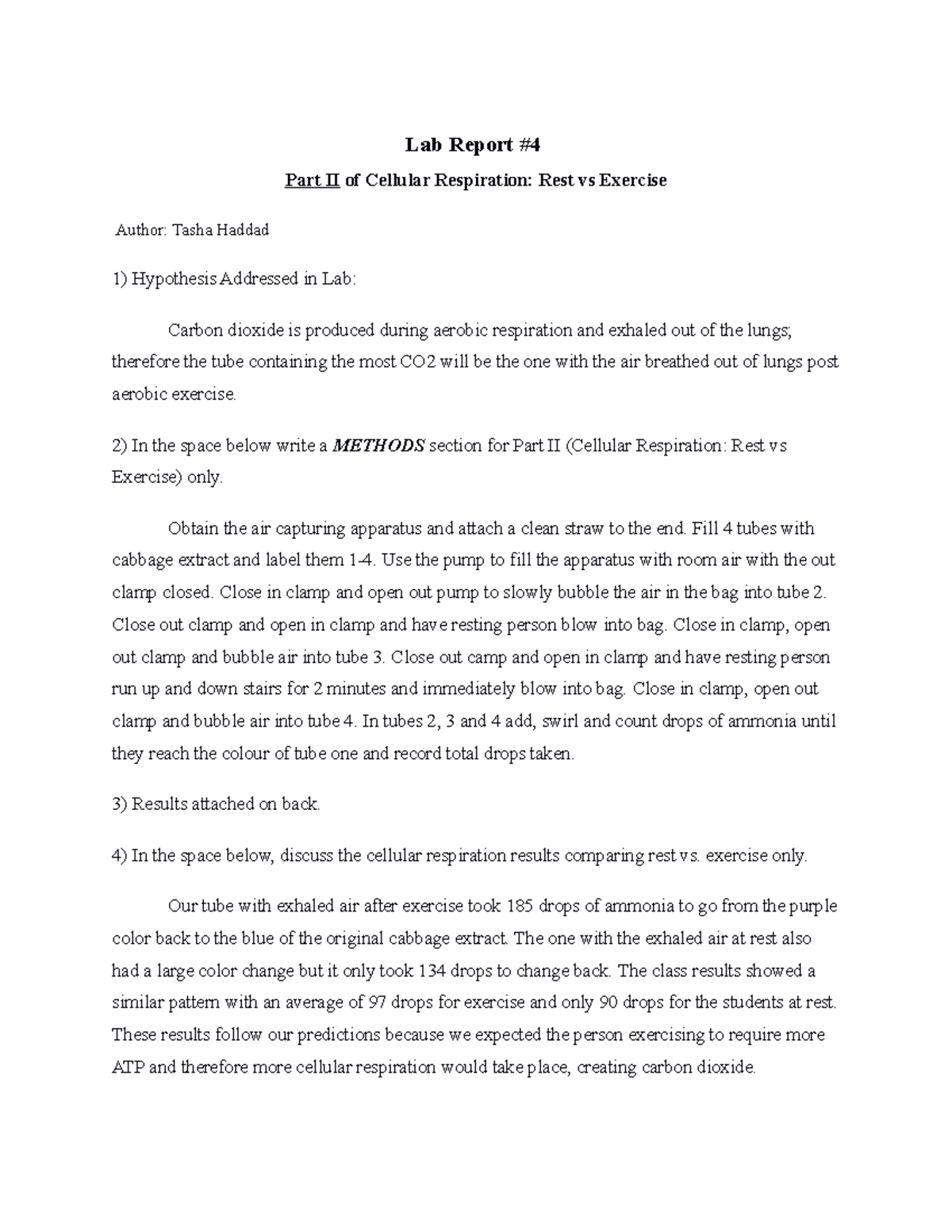 Lab 4 - Assignment 4 due in lab portion of class. - Lab Report #4 Part ...