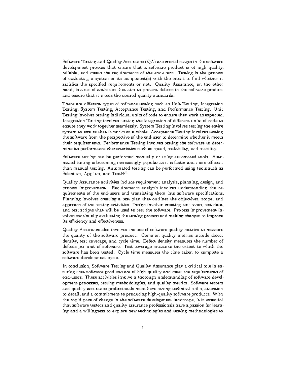 Software Testing Computer Applications Software Testing And Quality Assurance Qa Are
