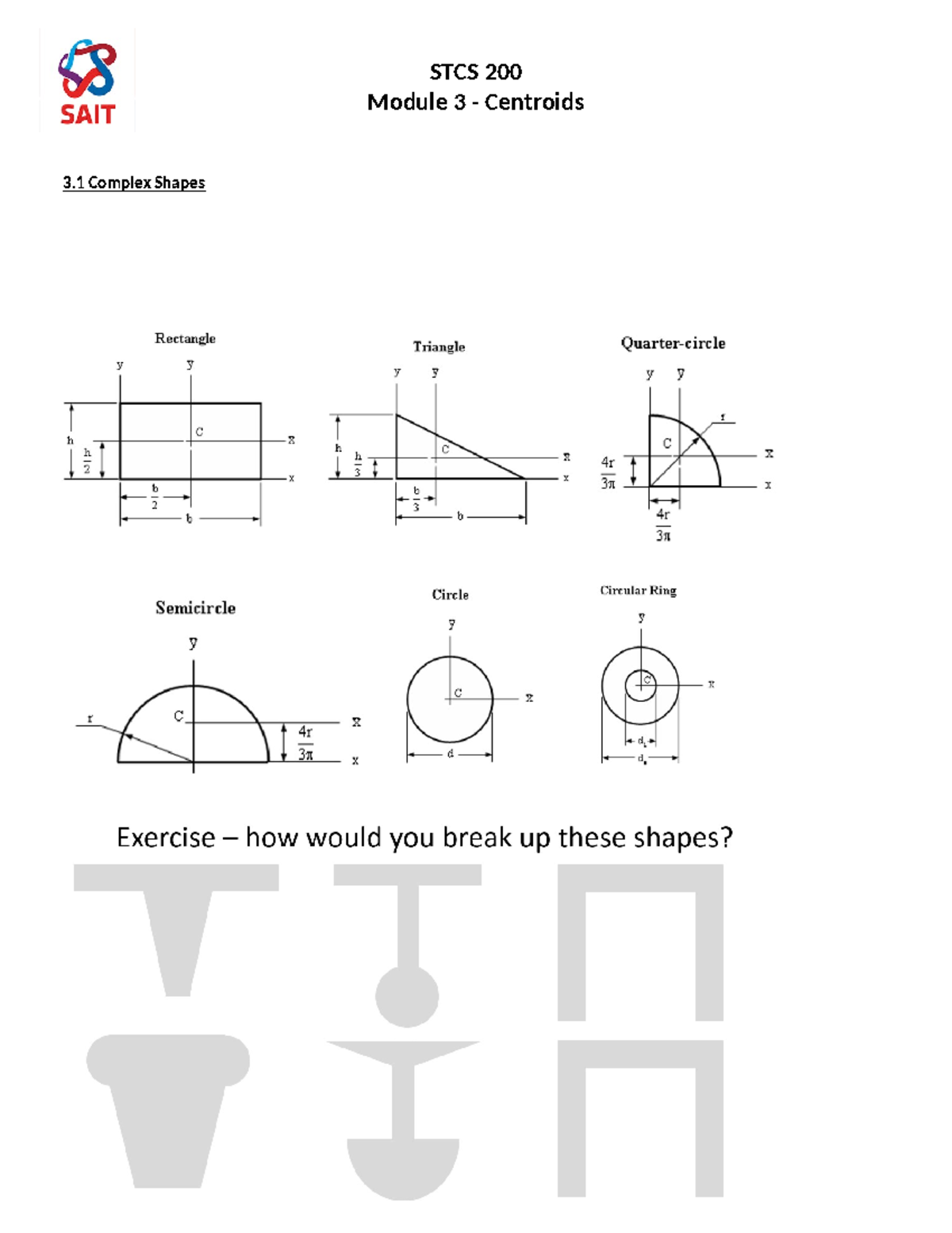 03 Centroids-Workbook - Module 3 - Centroids 3 Complex Shapes Module 3 ...