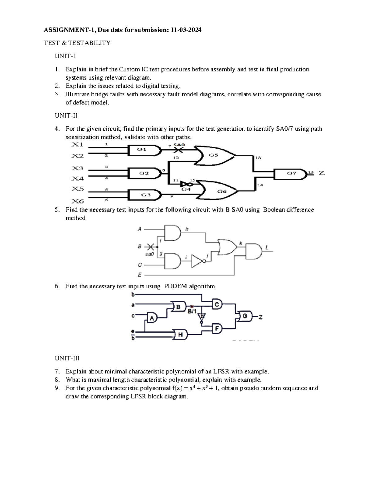 Tt Asm 1 Ay 23 24 Ece 4a Test Assignment 1 Due Date For Submission
