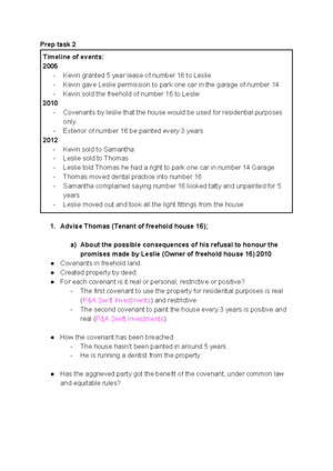 Land Law Problem Questions - MORTGAGES, PRIORITY RULES AND OVERRIDING ...