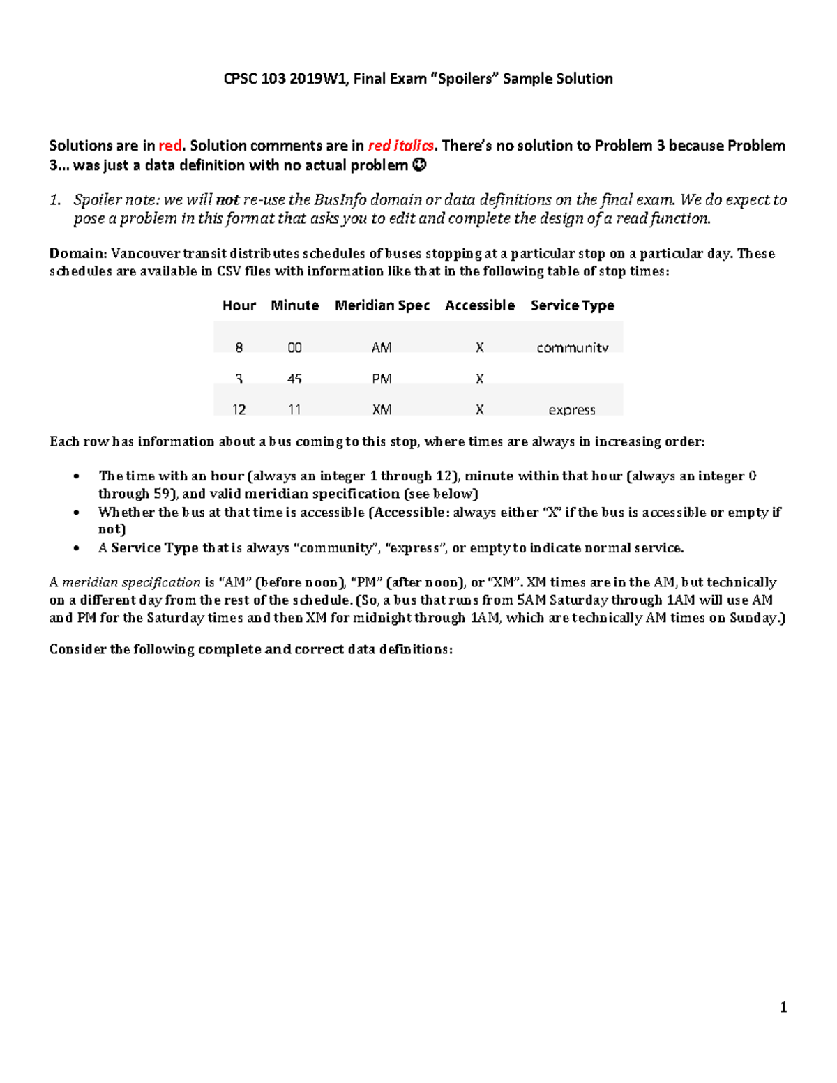Final, answers - Warning: TT: undefined function: 32 CPSC 103 2019W1, Final Exam “Spoilers ...