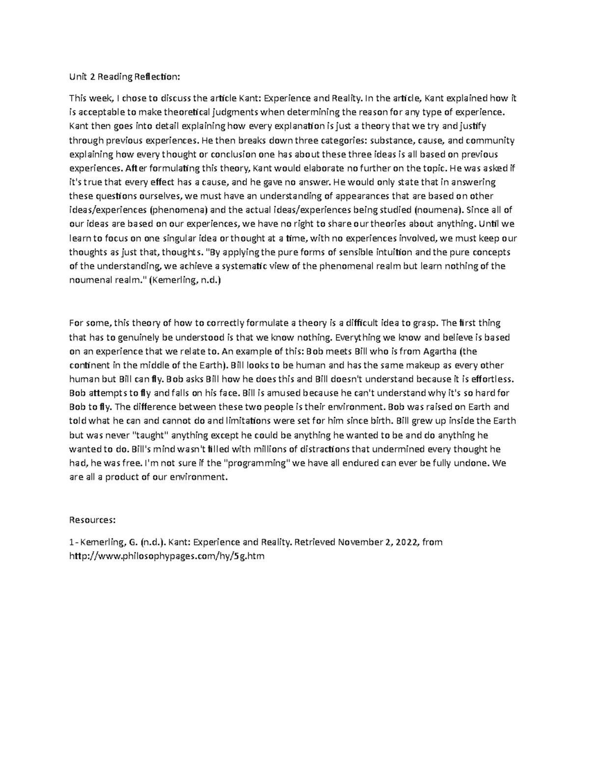 Unit 2 Reflection Unit 2 Reading Reflection This Week I Chose To