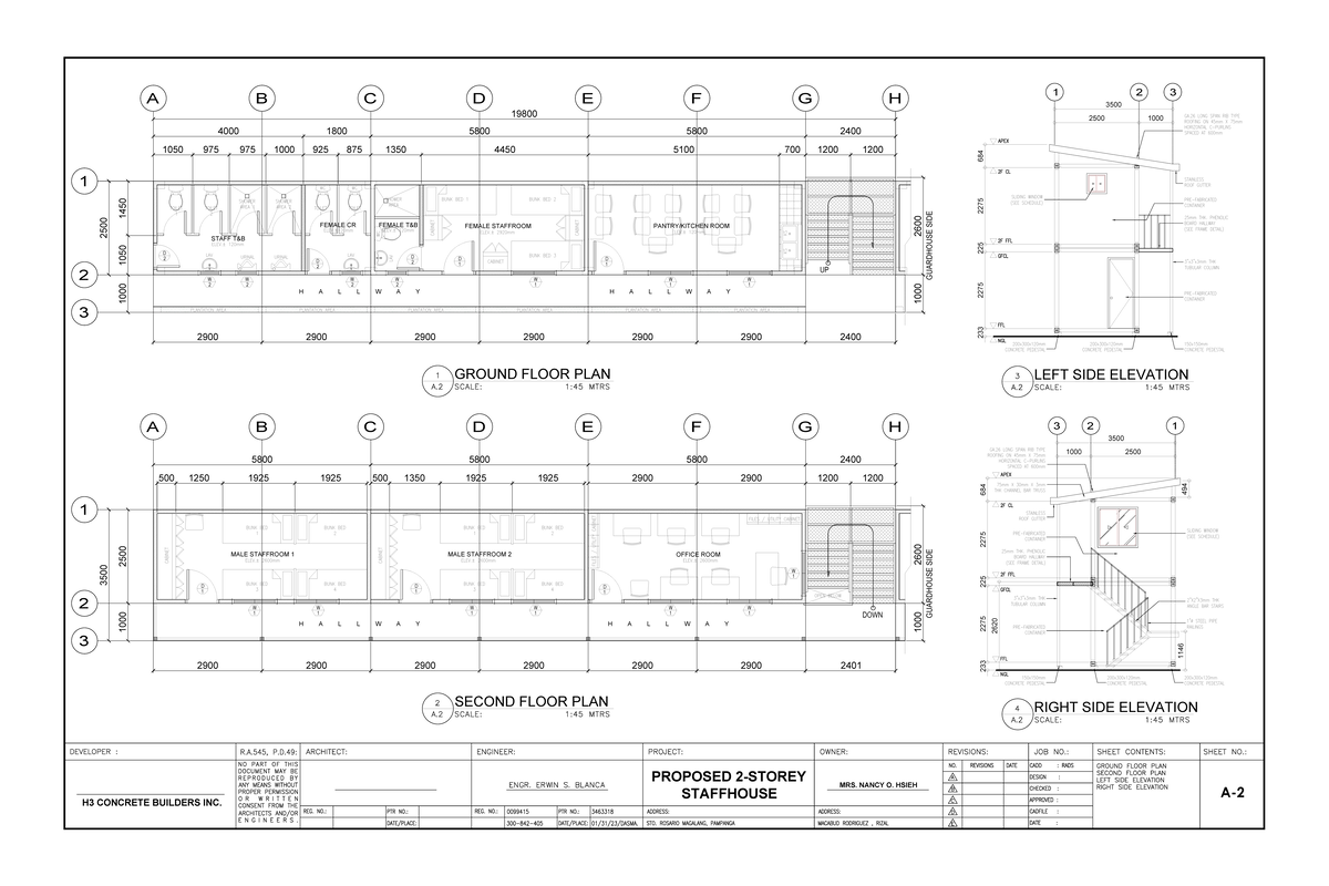 A2- Proposed Magalang Staffhouse - 1 A B C D E F G H 2 3 1 A B C D E F ...