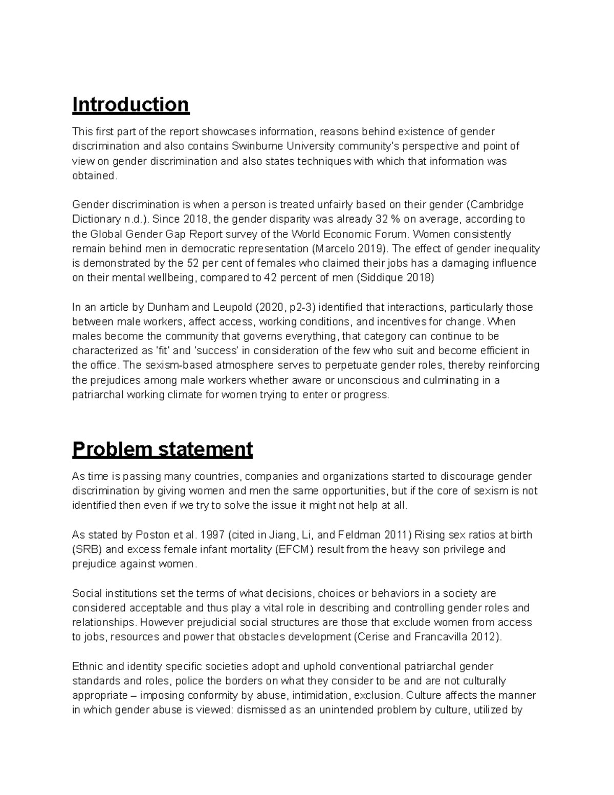 Gender Discrimination In Swinburne University History, Reasons And ...