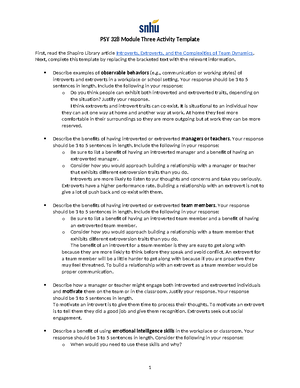 PSY 328 Module Two Journal Template - PSY 328 Module Two Journal ...