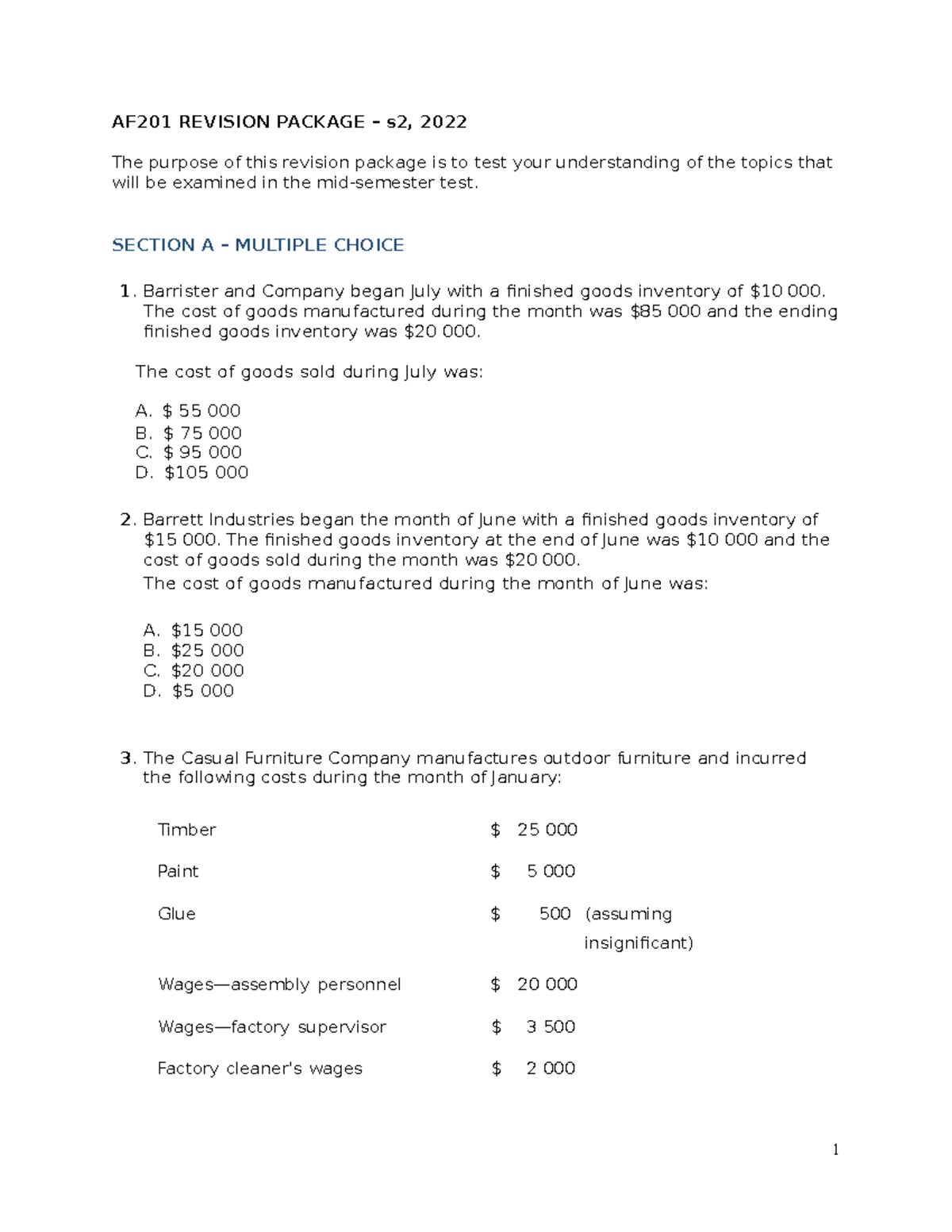 AF201 Revision Package s2, 2022 - Students - AF201 REVISION PACKAGE ...