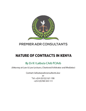 Frustration 15022023 - WEEK FIVE LAW OF CONTRACTS II GUIDANCE NOTES BY ...