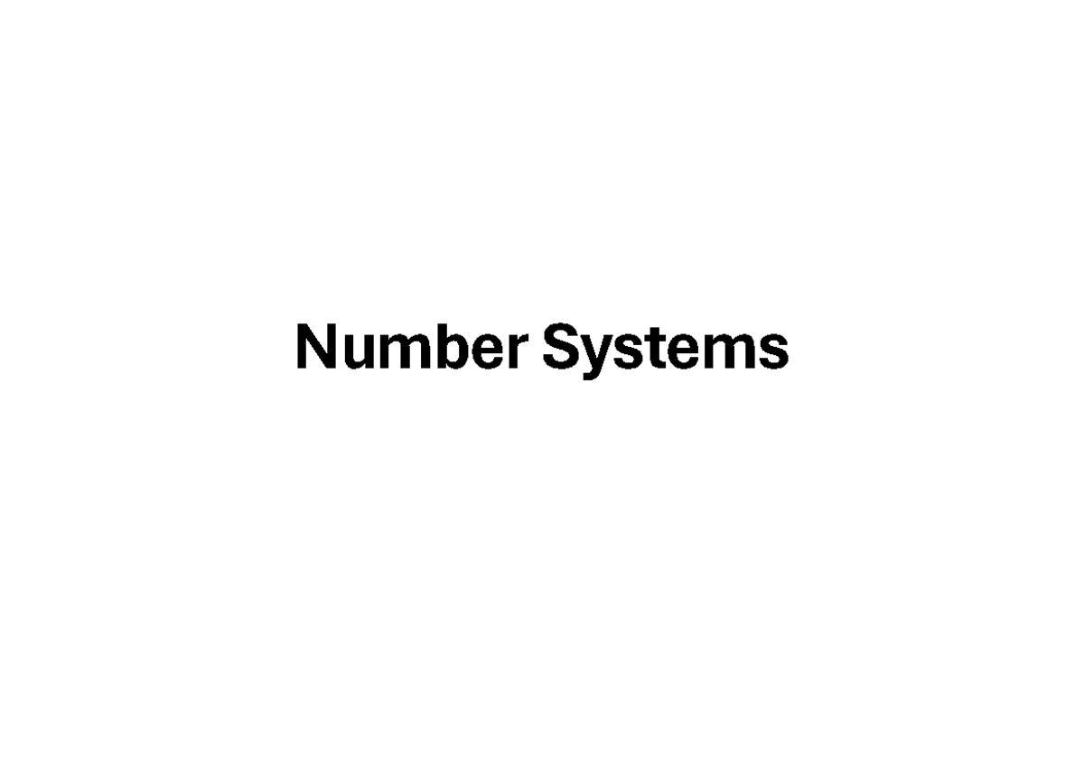 Number Systems - These slides will help students who are doing system ...