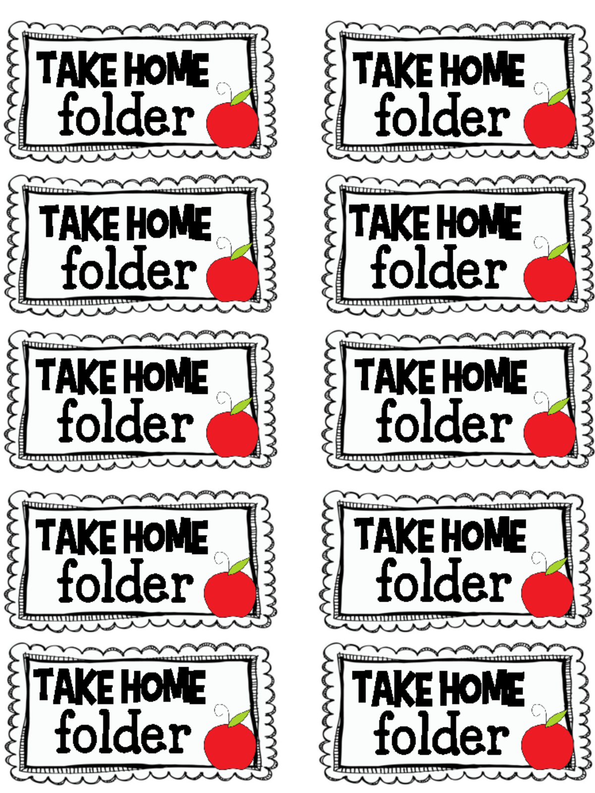 Free Labels For Foldersand Journals-1 - Take Home folder Take Home ...