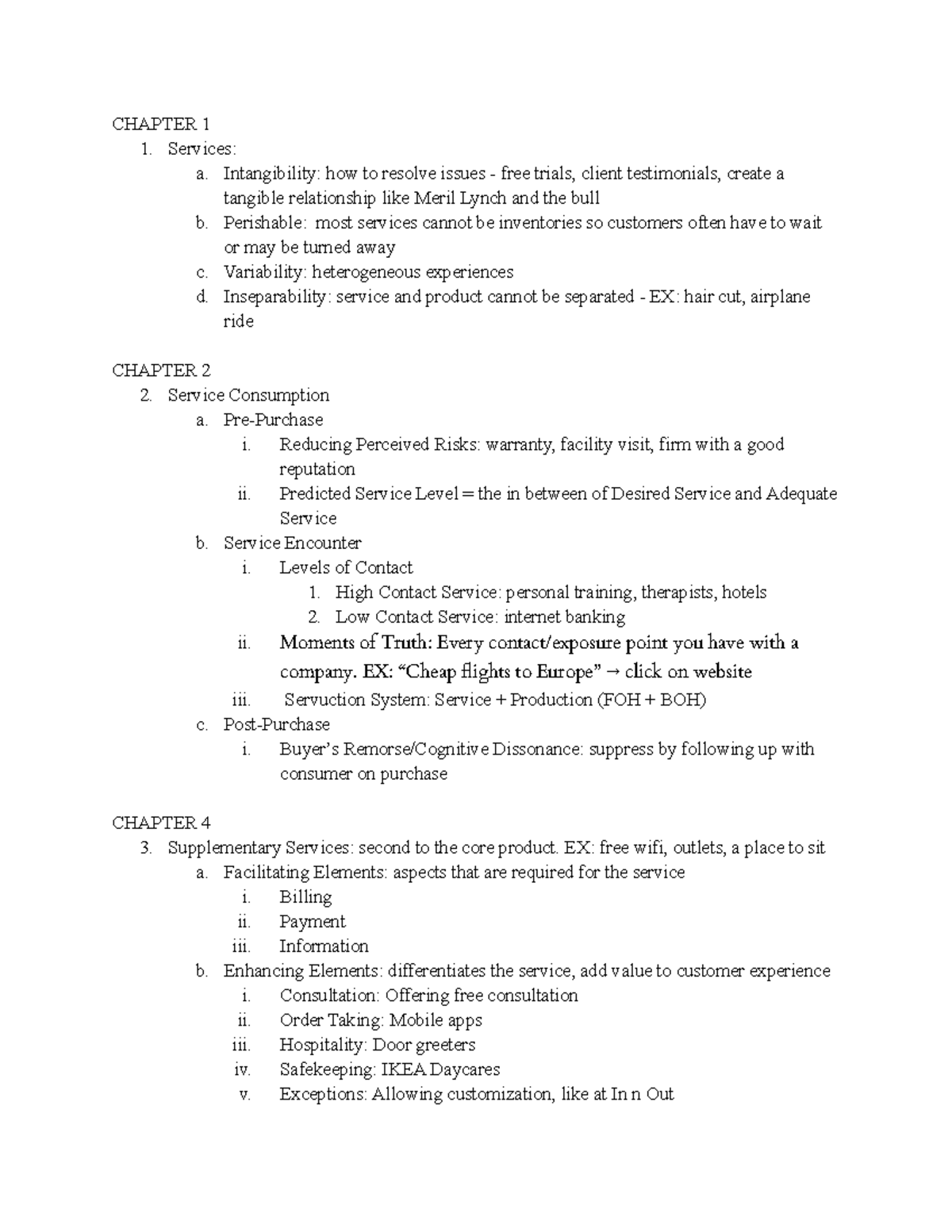 CH 1-7 - Lecture notes Chapter 1-7 - CHAPTER 1 Services: a ...