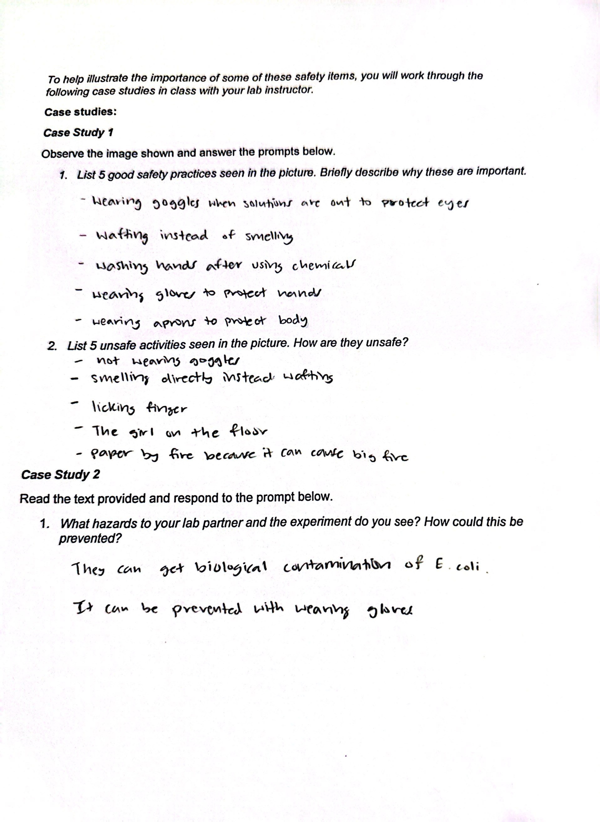 case study 1 and 2 - BIOL 1101 - Studocu