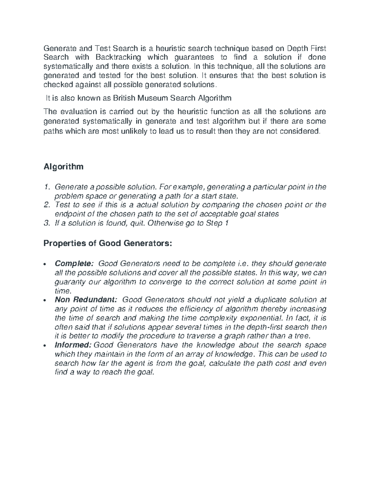 Ai unit ii - notes of artificial intelligence - Generate and Test ...