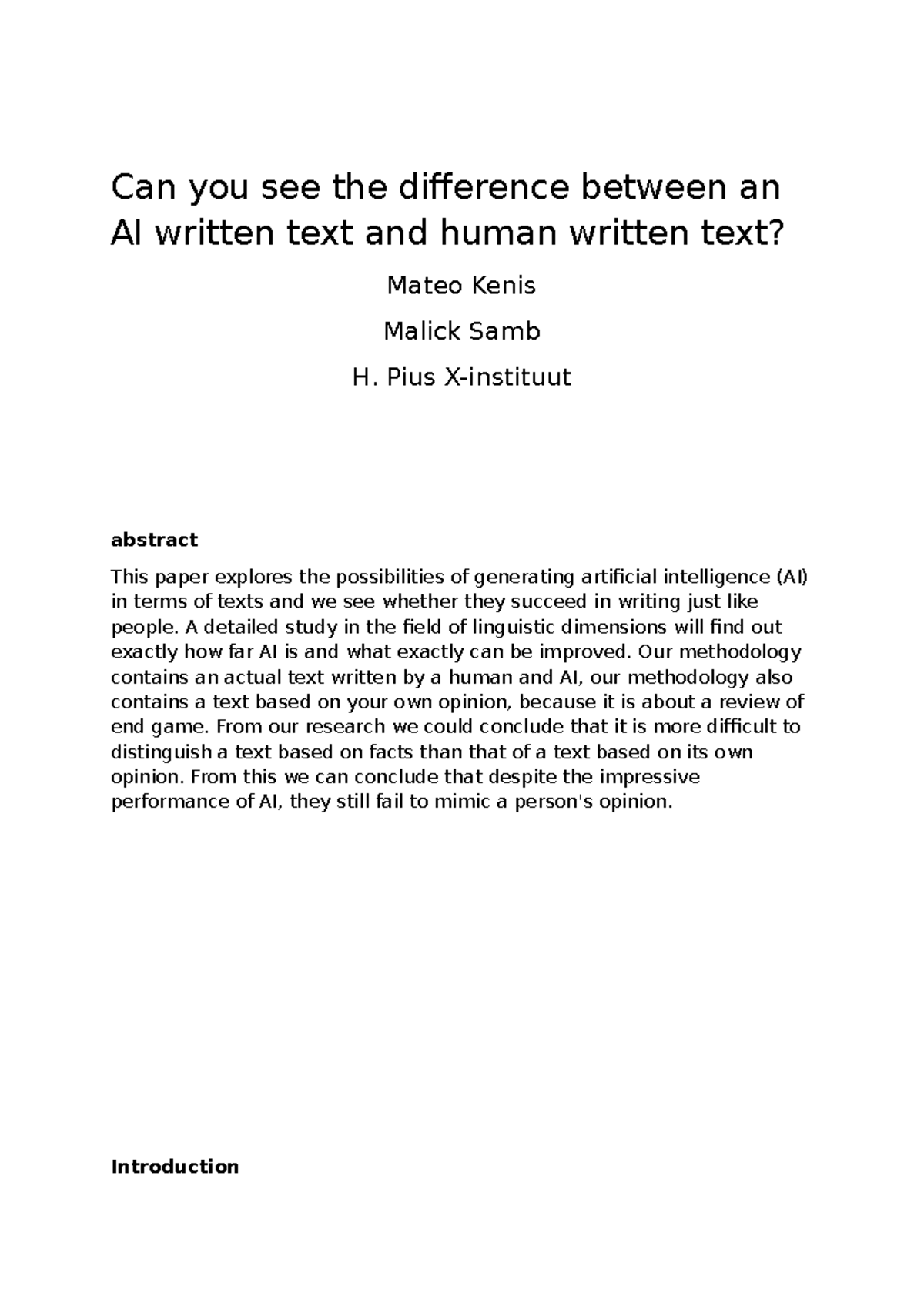 Can you see the difference between a AI written text and human written ...