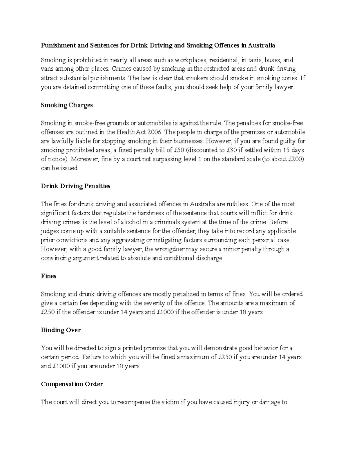 Penalties and Fines for Alcoholism and Smoking Offences - Punishment ...