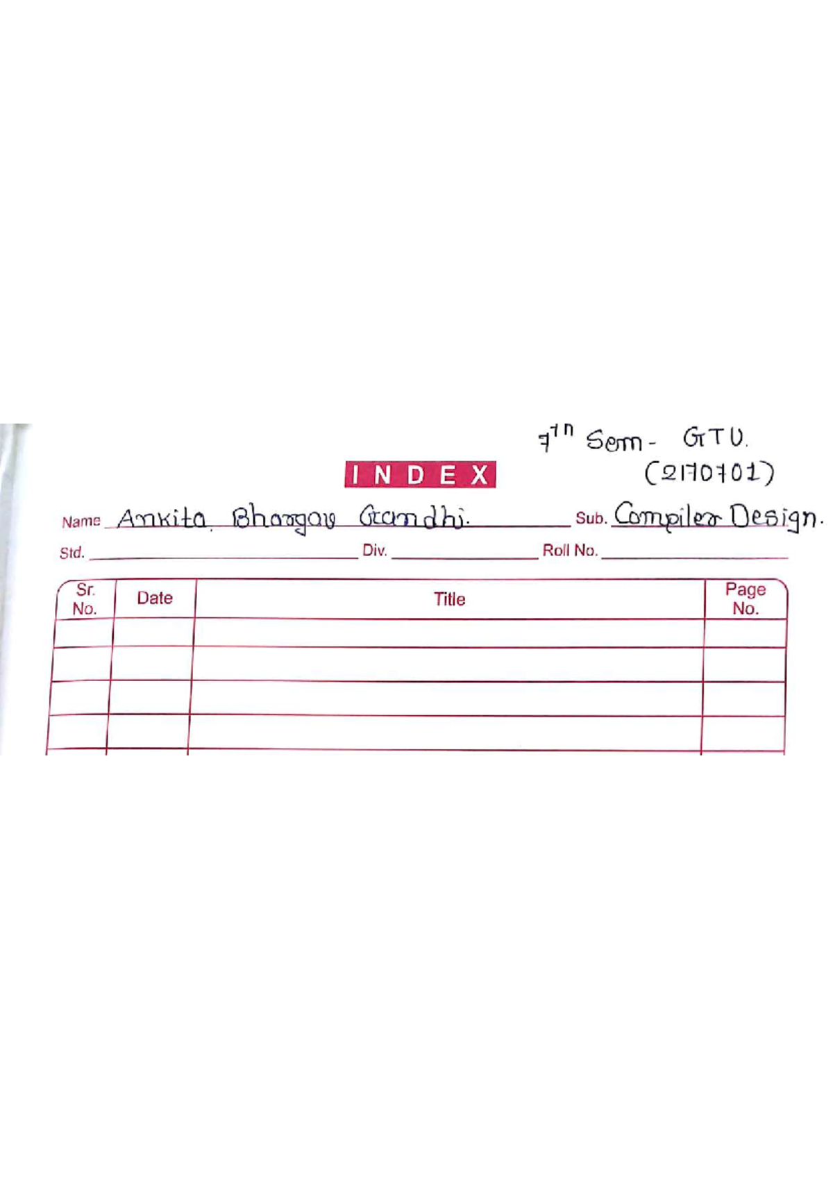 CD - Handwritten Notes (Ch. 1,2,3) - Compiler Design - Studocu