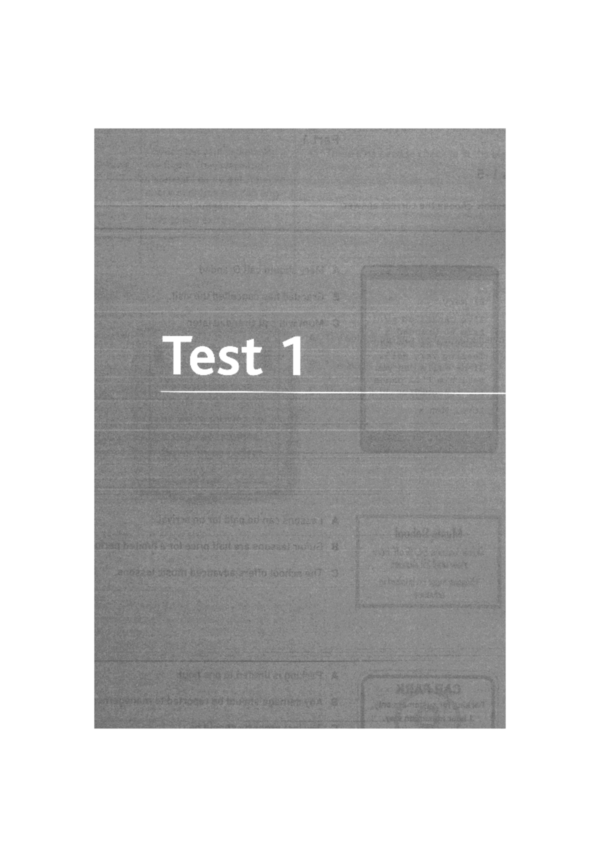 EX1READ - examen pet - ####### Test 1 READING Test 1 READING Questions ...
