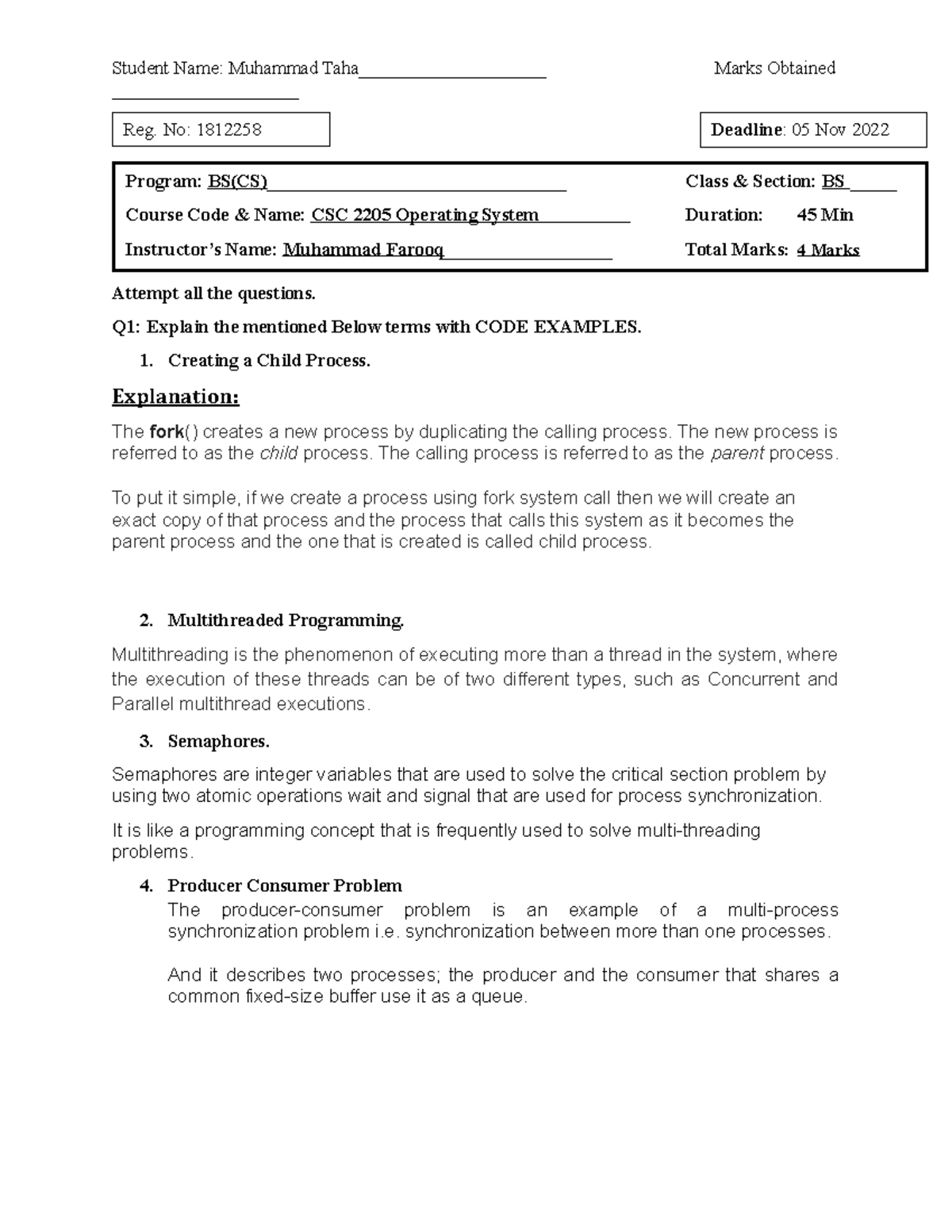 A2 OS-1812258 - Operating Systems Isb ...