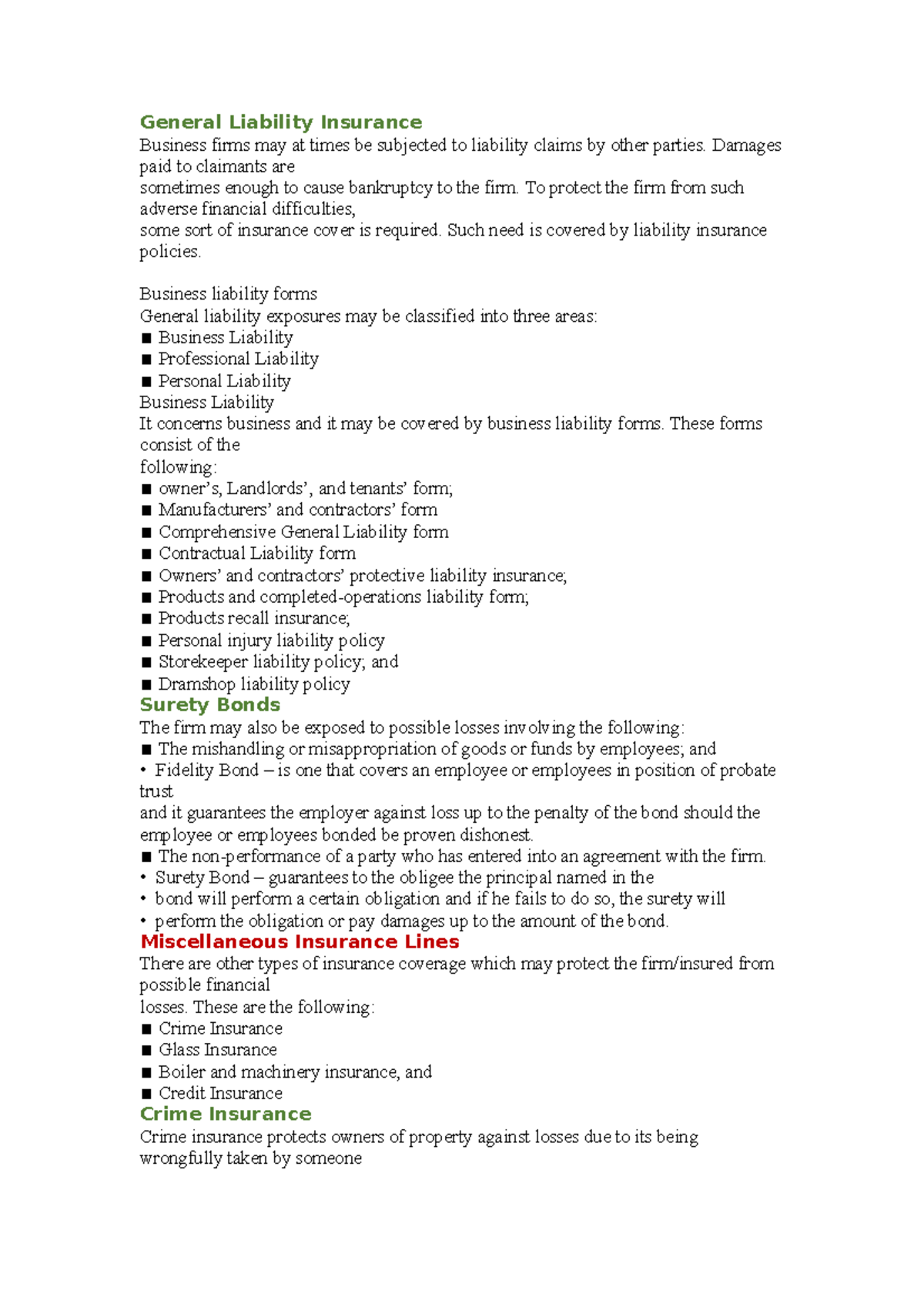 General Liability Insurance - General Liability Insurance Business ...