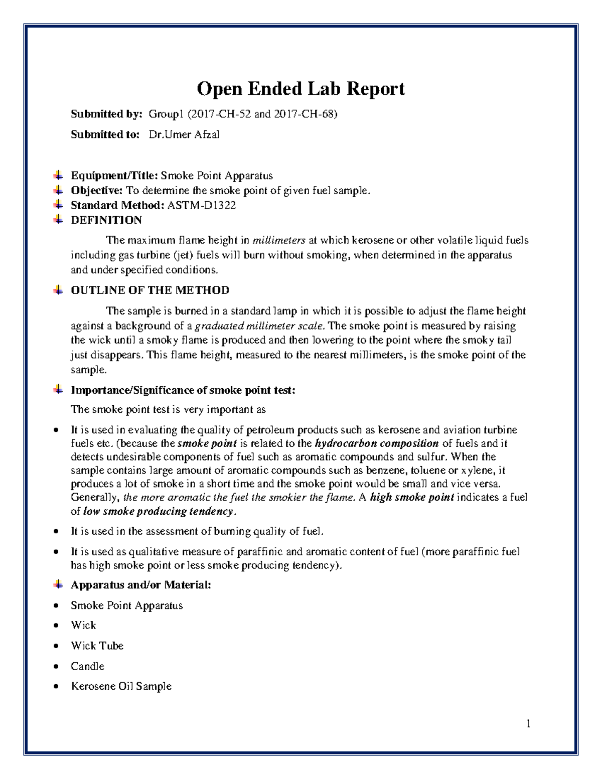 2017-CH-52 and 68 - Lab report related to energy engineering lab ...