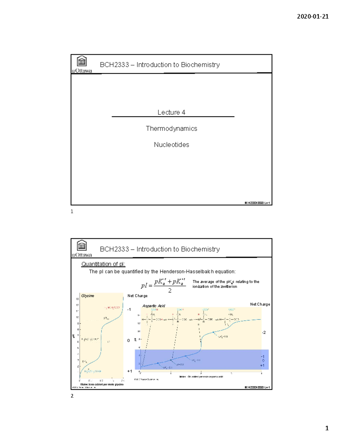 Lecture 4 - Warning: TT: undefined function: 32 BCH2333-2020 L4- BCH2333 – Introduction to - Studocu