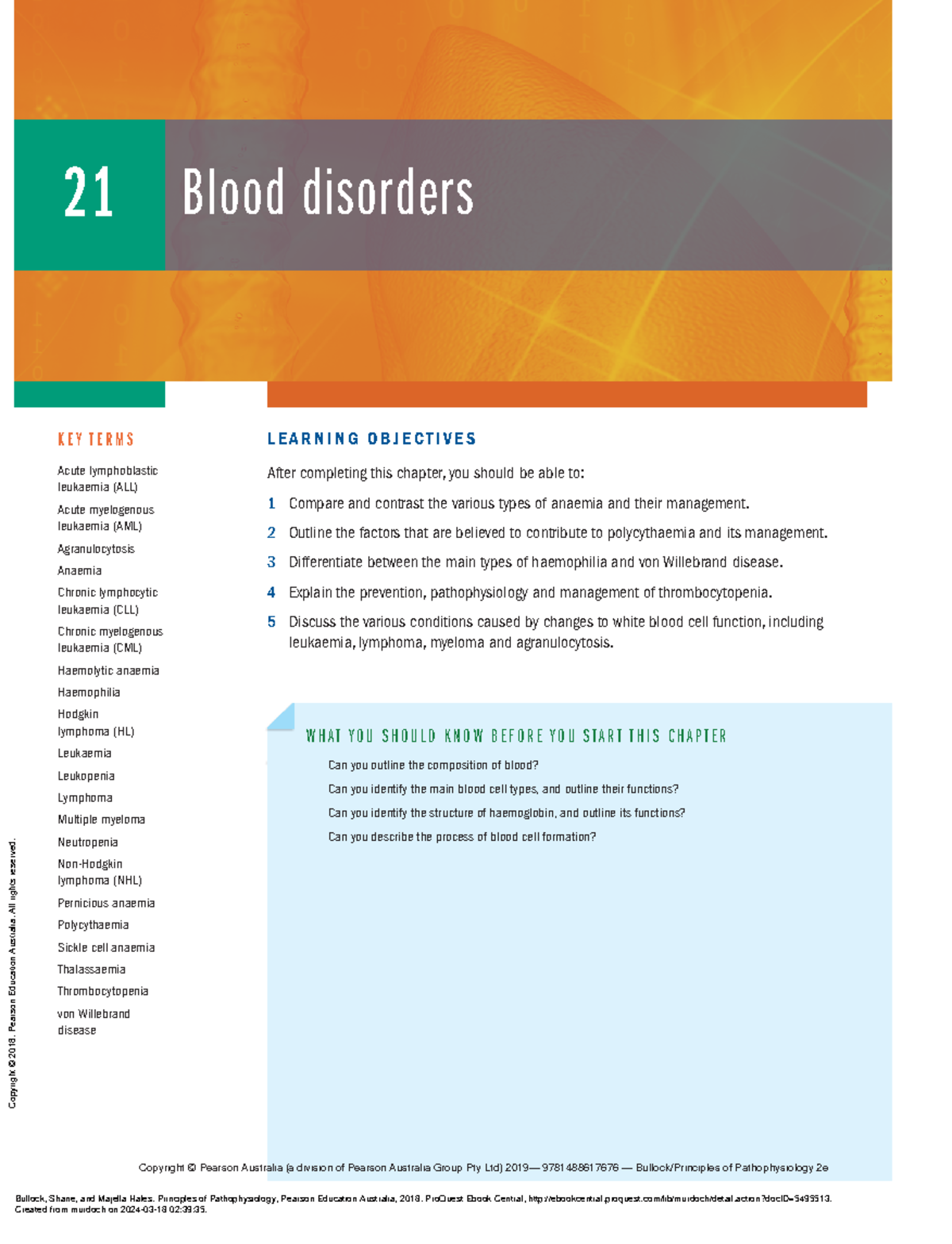 Principles of Pathophysiology - (21 Blood disorders) - W H A T Y O U S ...