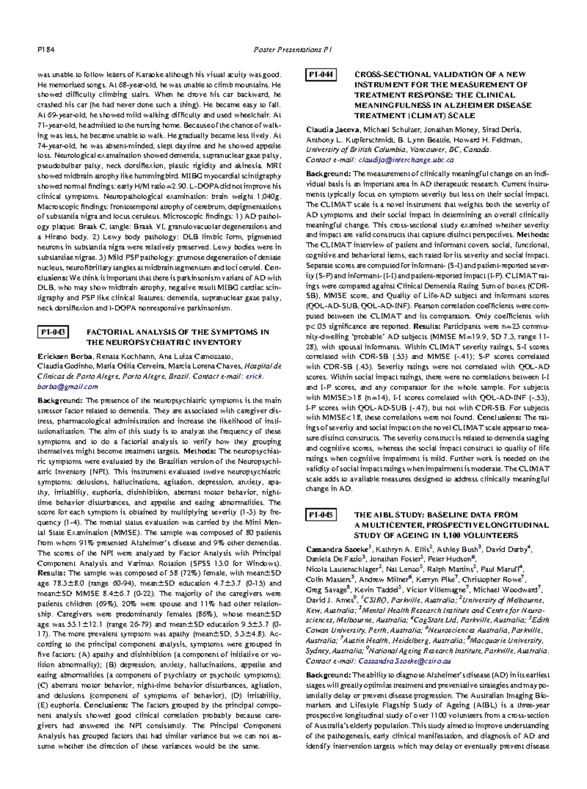 The AIBL study Baseline data from a mult - was unable to follow letters ...